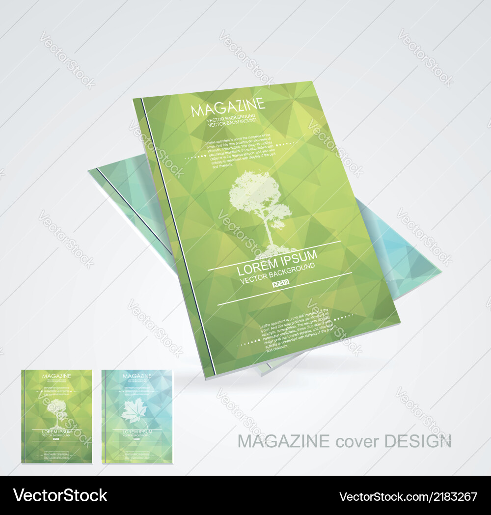 Magazine cover layout design Royalty Free Vector Image