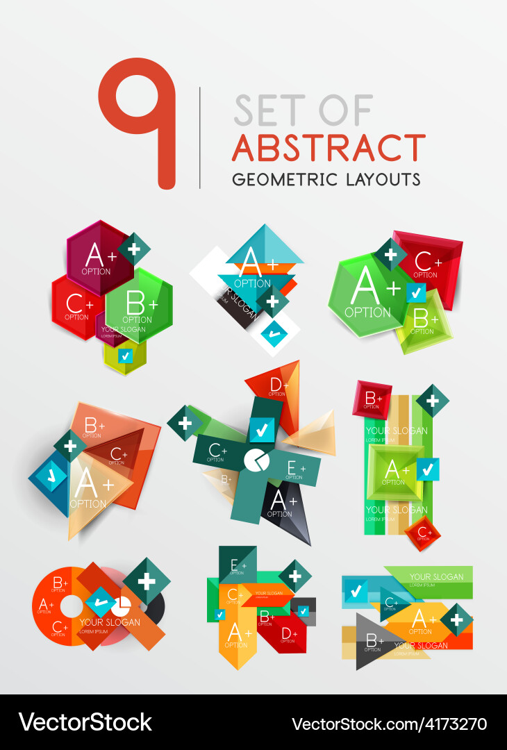 Modern paper info banner layout set Royalty Free Vector