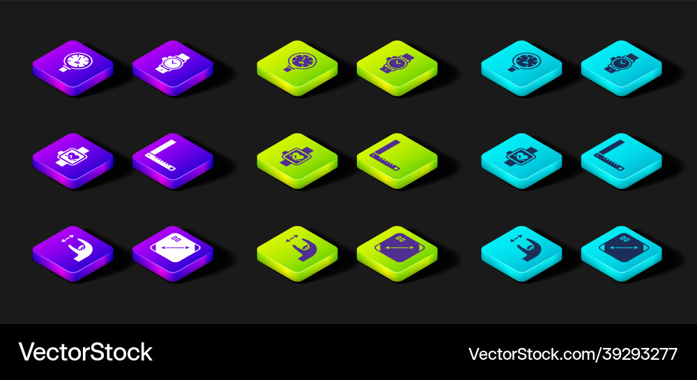 Set approximate measurements diagonal measuring Vector Image