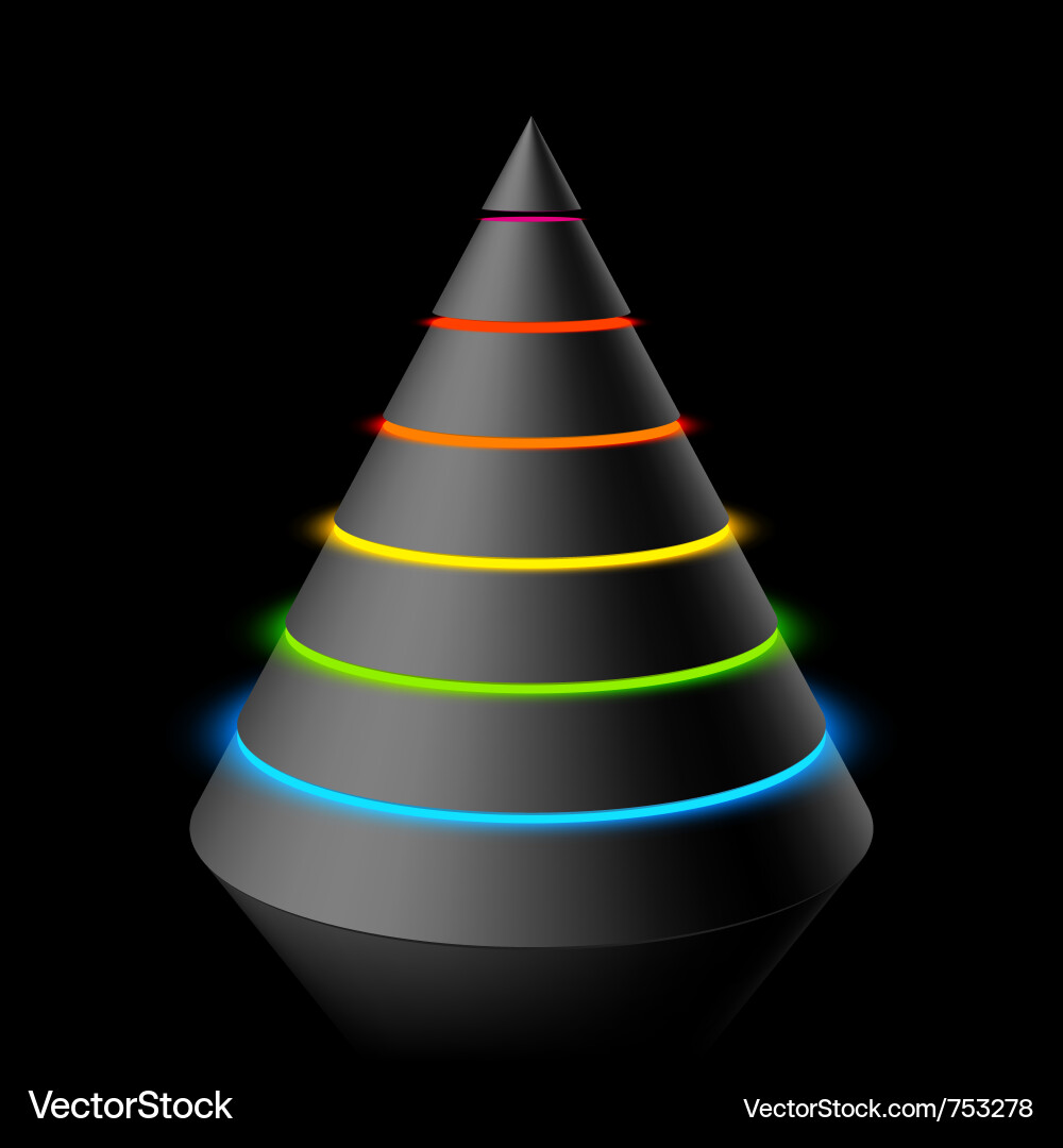 Layered cone Royalty Free Vector Image - VectorStock