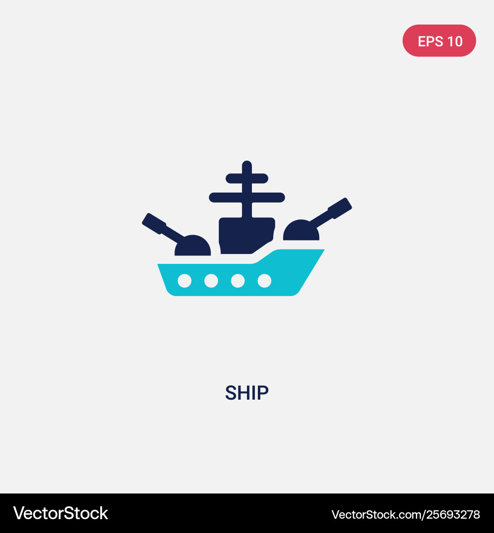 Two color ship icon from army concept isolated Vector Image