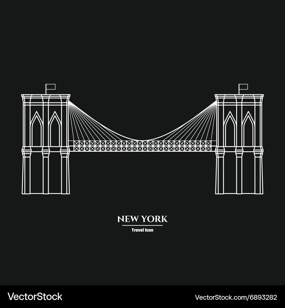 Brooklyn Bridge Icon 1 Royalty Free Vector Image