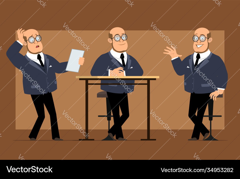 Cartoon flat professor man character set Vector Image