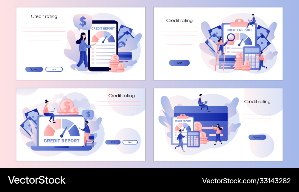 Credit rating report personal Royalty Free Vector Image