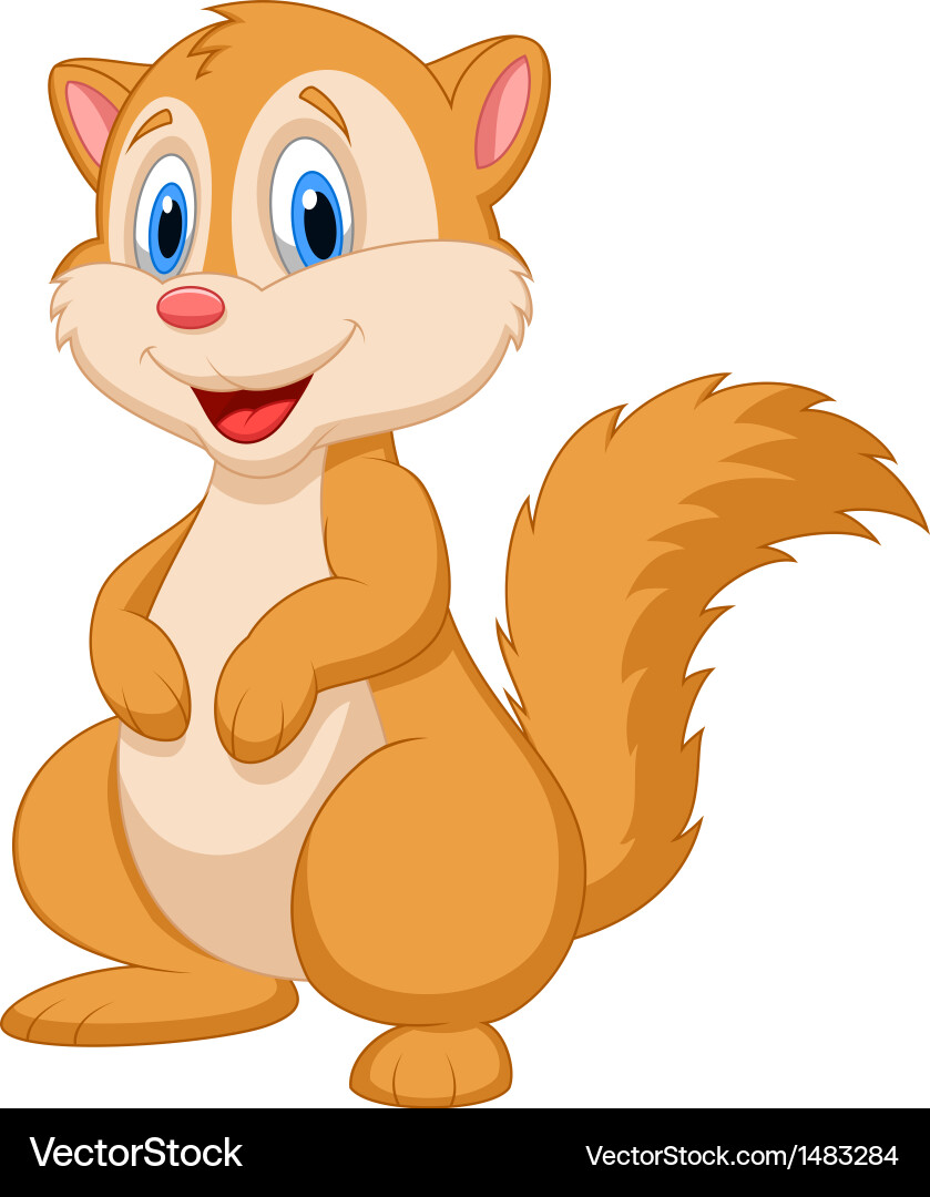 Cute squirrel cartoon Royalty Free Vector Image