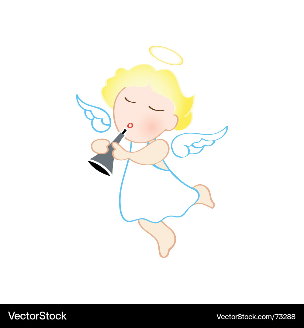 Angel with trumpet Royalty Free Vector Image - VectorStock