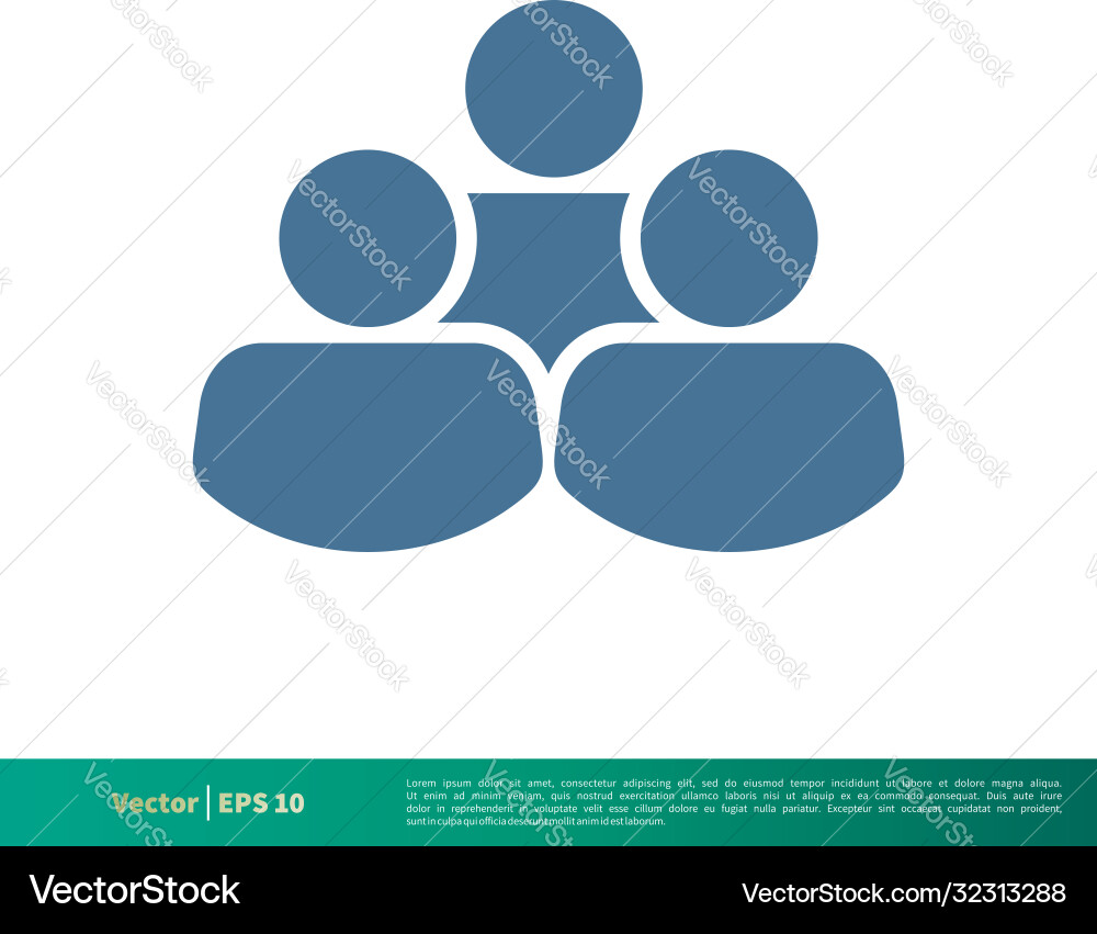 Human shape people crowd icon logo template Vector Image