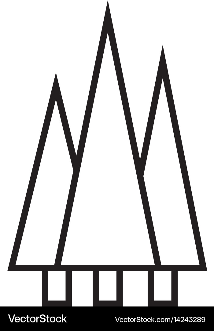 Forest outline icon Royalty Free Vector Image - VectorStock