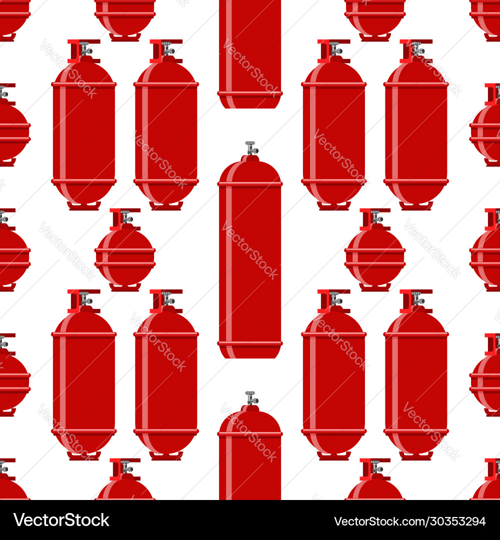 Red gas tank seamless pattern isolated on white Vector Image
