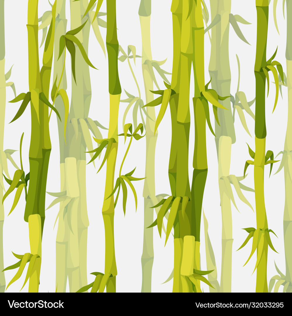 Background with green bamboo stems seamless Vector Image