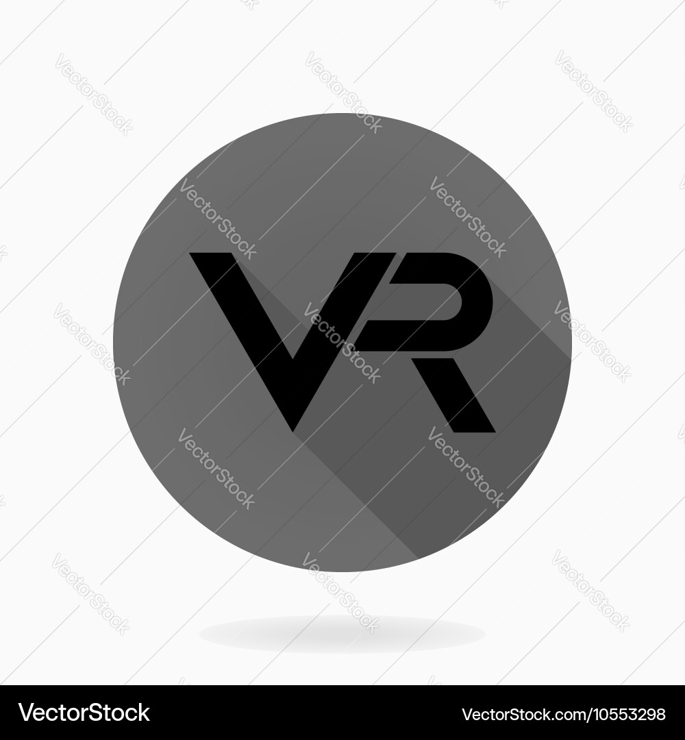 Fine Flat Icon With VR Logo Royalty Free Vector Image