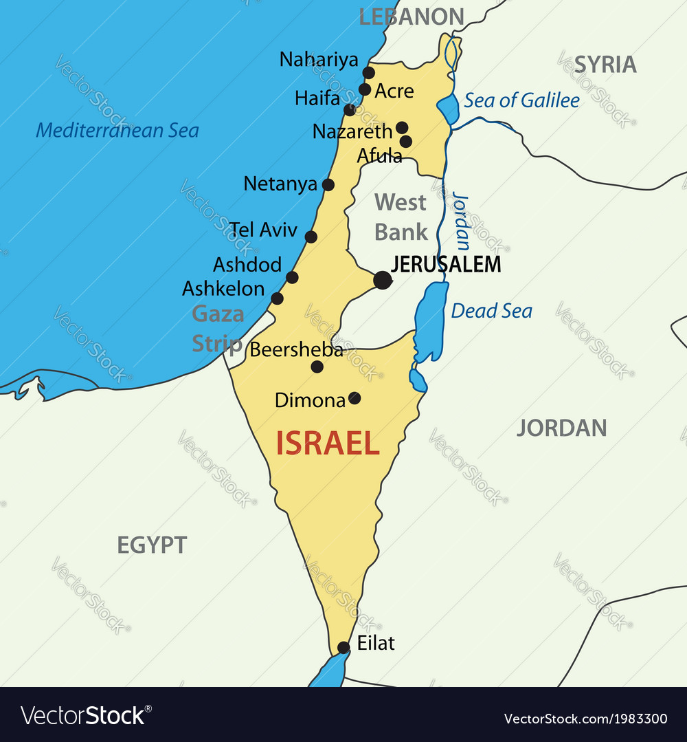 State of Israel - map Royalty Free Vector Image State of Israel - map Royalty Free Vector Image