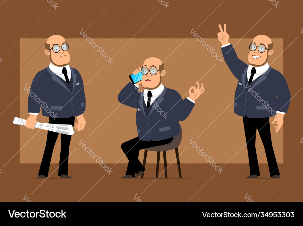 Cartoon flat professor man character set Vector Image