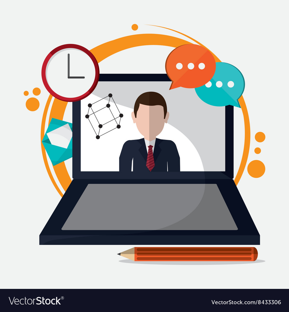 Colorful webinar icon over white background Royalty Free Vector Image ...