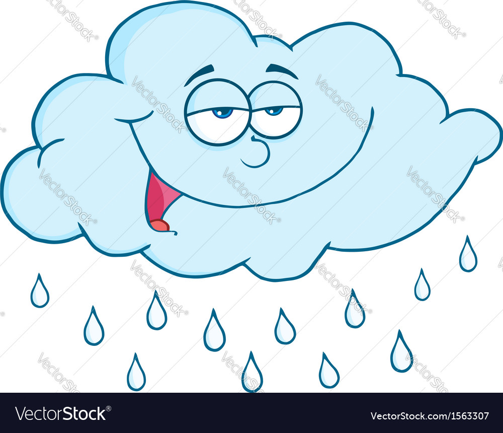 Rain cloud cartoon Royalty Free Vector Image - VectorStock