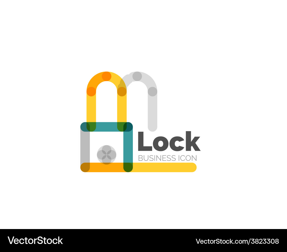 Line minimal design logo lock Royalty Free Vector Image