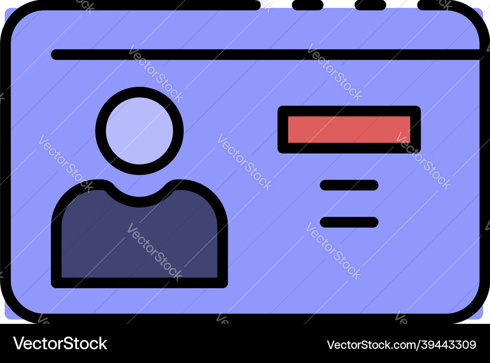 Driver license card icon color outline Royalty Free Vector