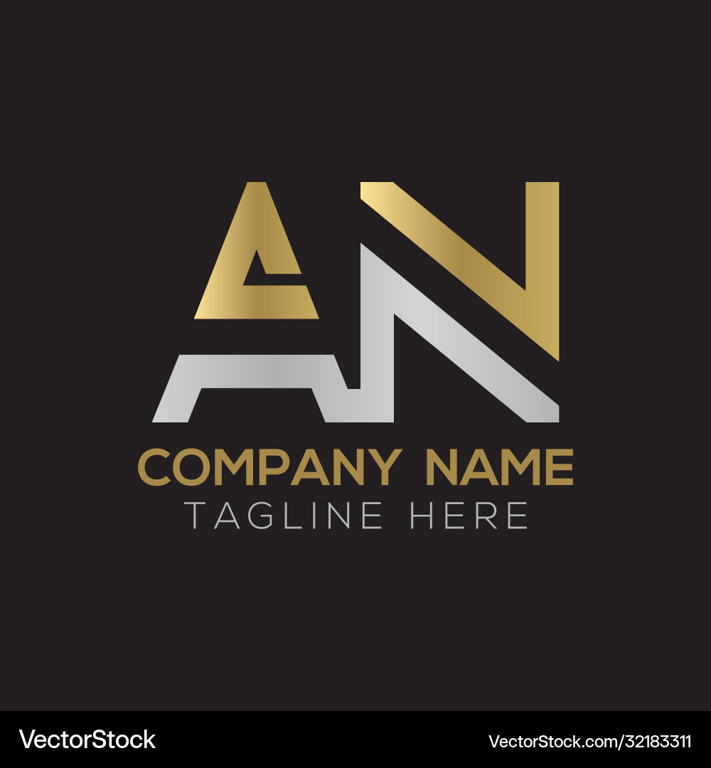 Initial an letter logo design modern business Vector Image