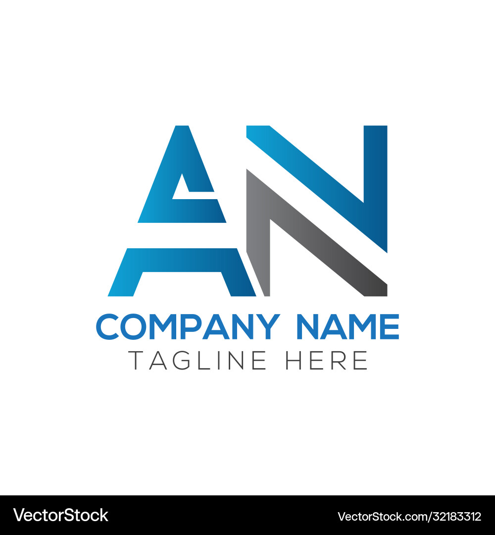 Initial an letter logo design modern business Vector Image