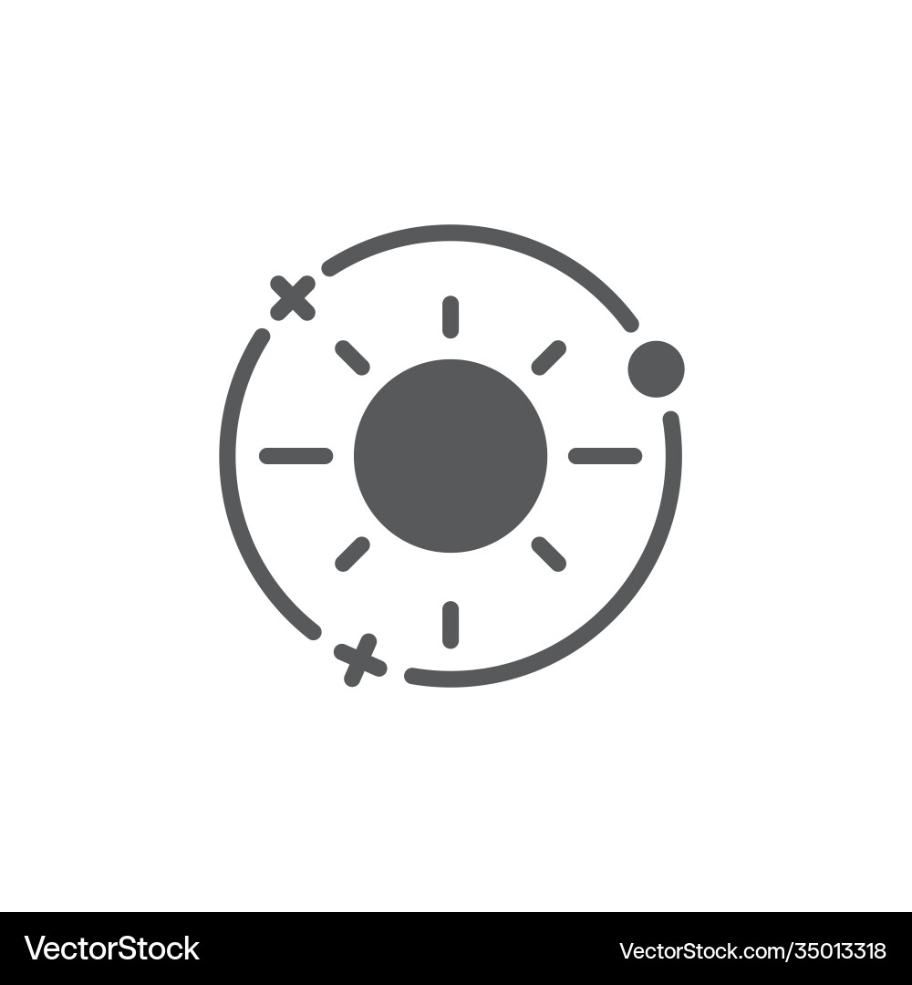 Solar star icon symbol isolated on white Vector Image