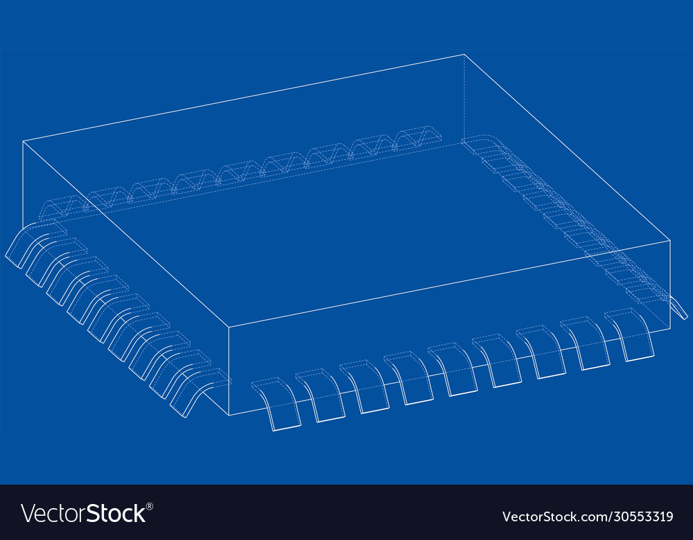 3d microchip rendering Royalty Free Vector Image