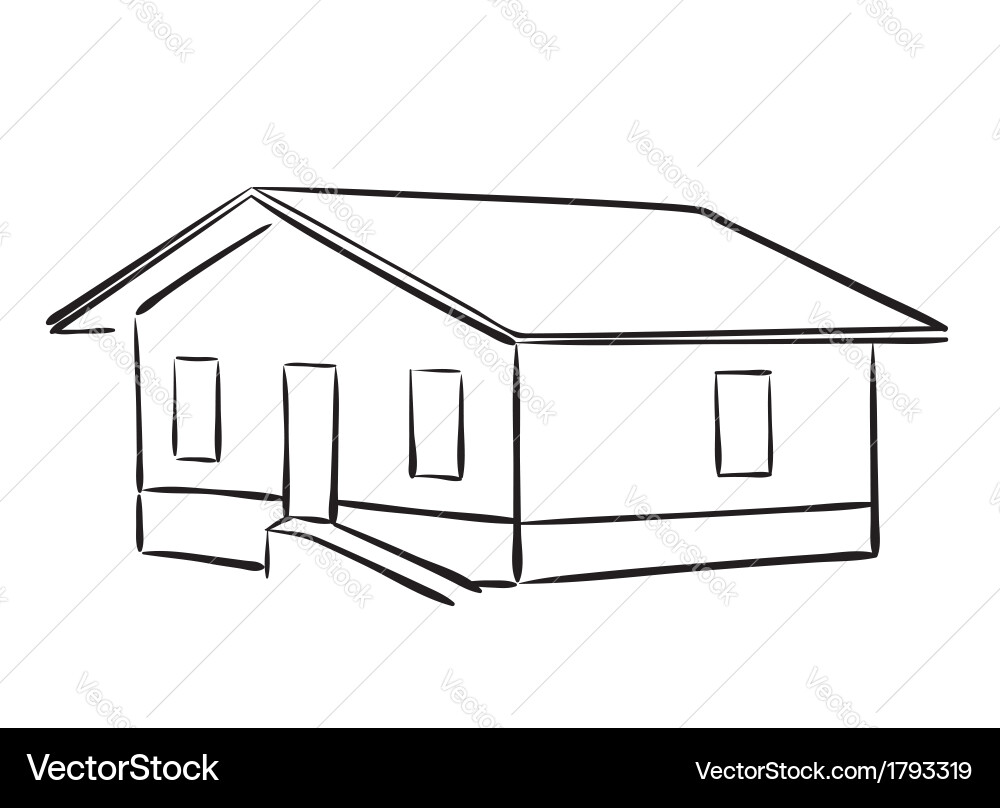 Small house - silhouette Royalty Free Vector Image