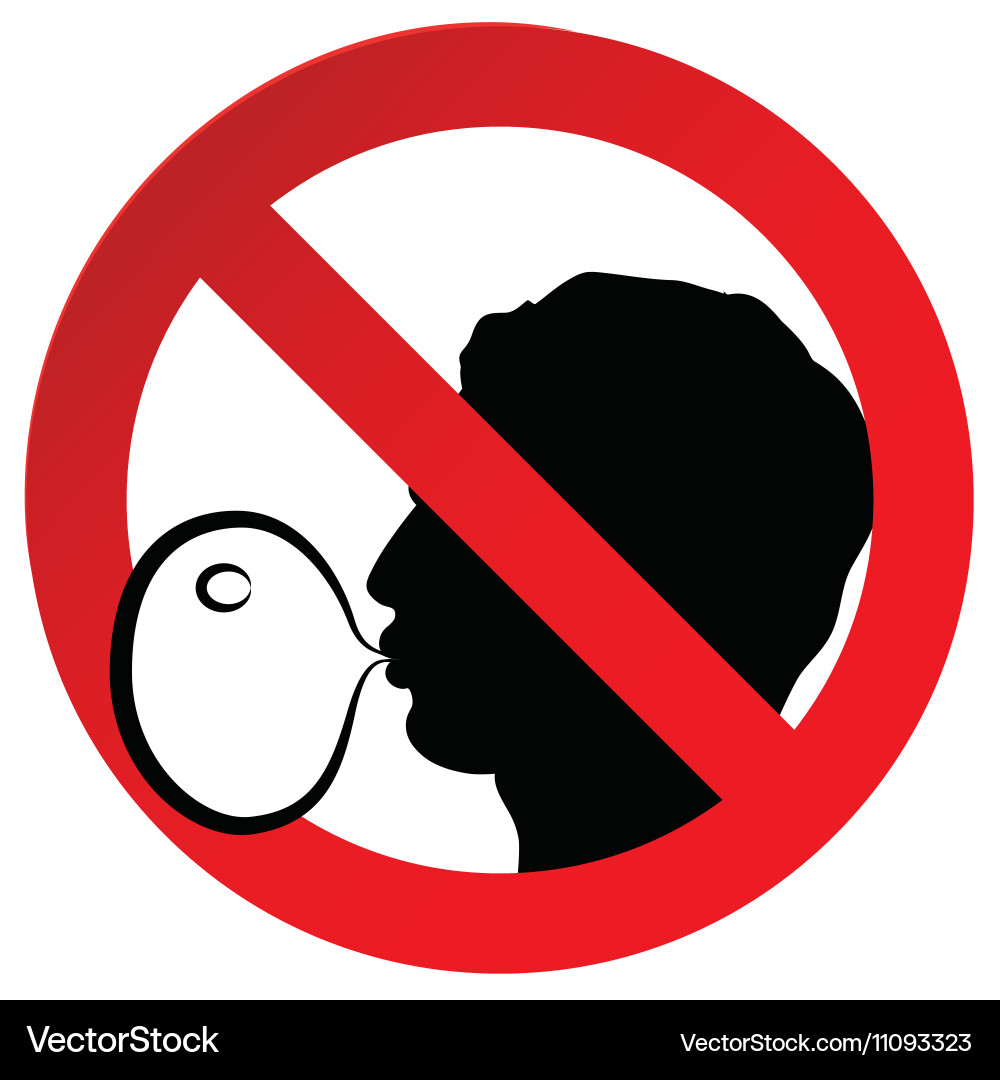 No chewing gum prohibited symbol sign Royalty Free Vector