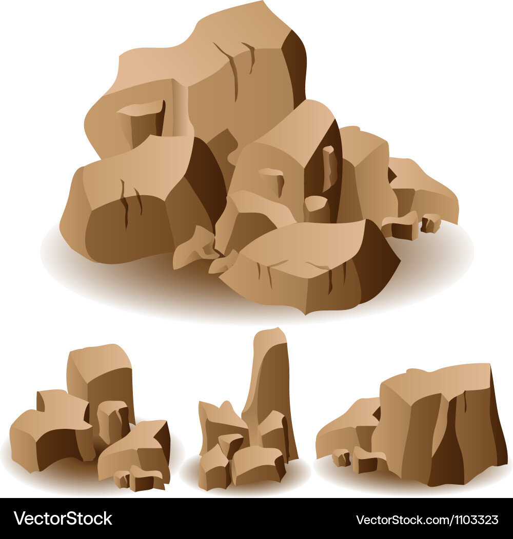 Rock and stone set Royalty Free Vector Image - VectorStock