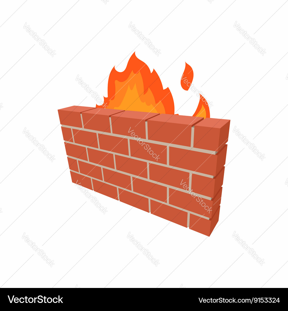 Firewall icon in cartoon style Royalty Free Vector Image