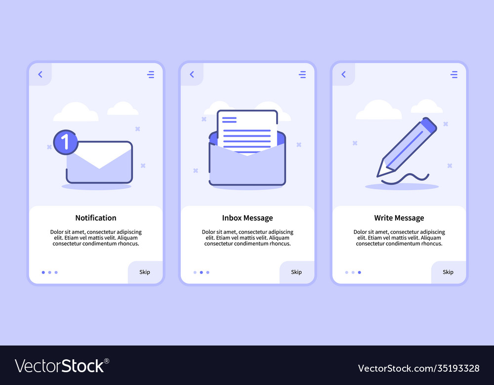 Notification inbox message write message Vector Image