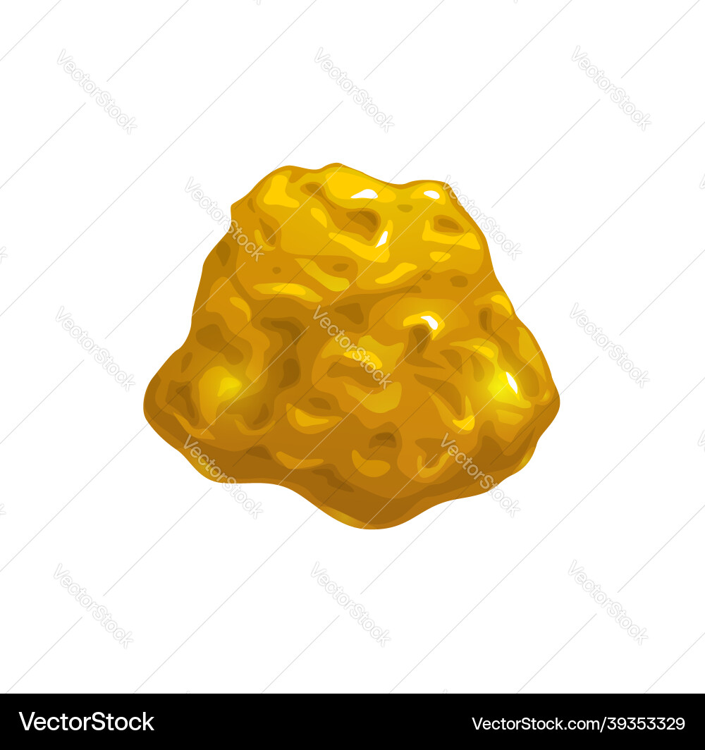 Cartoon golden nugget ore mining Royalty Free Vector Image