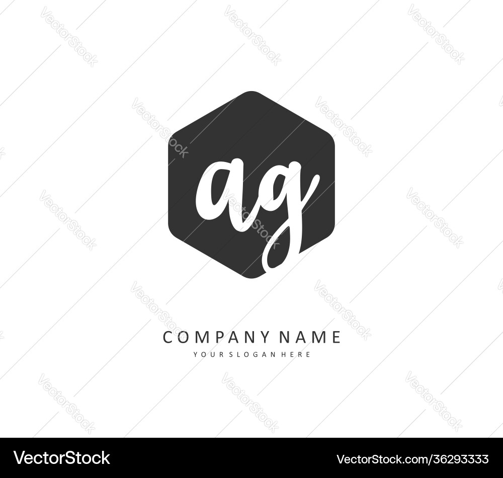 Ag initial letter handwriting and signature logo Vector Image