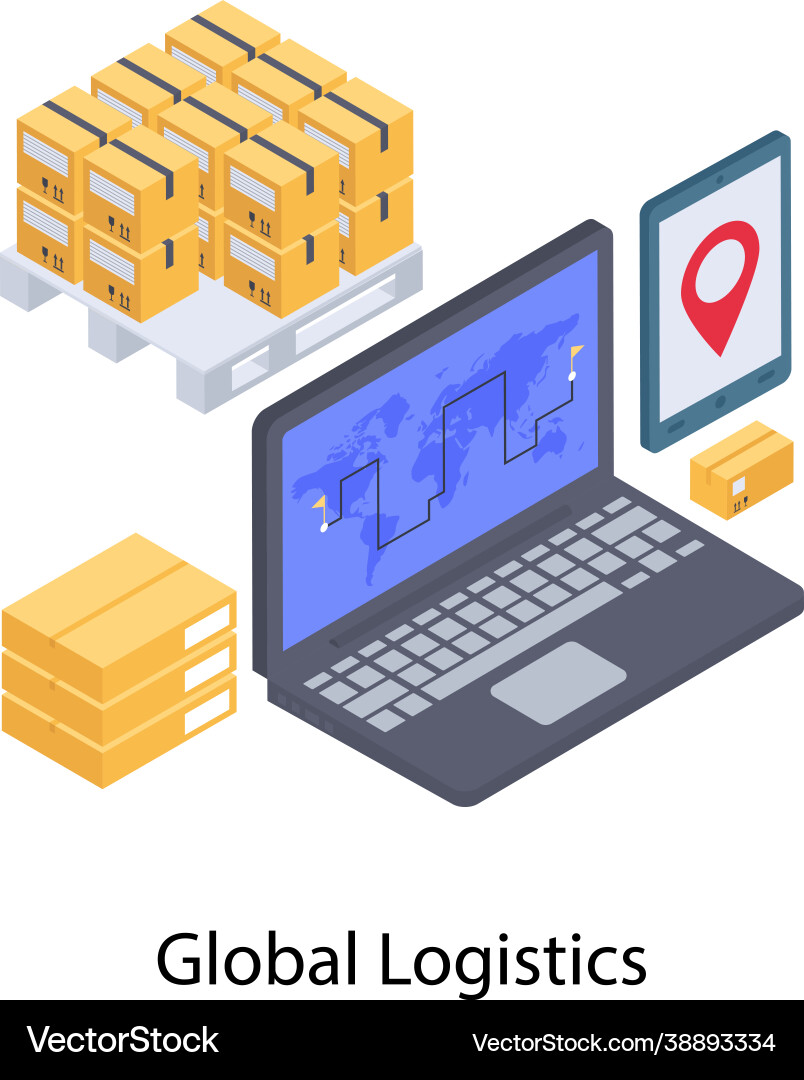 Online shipment tracking Royalty Free Vector Image