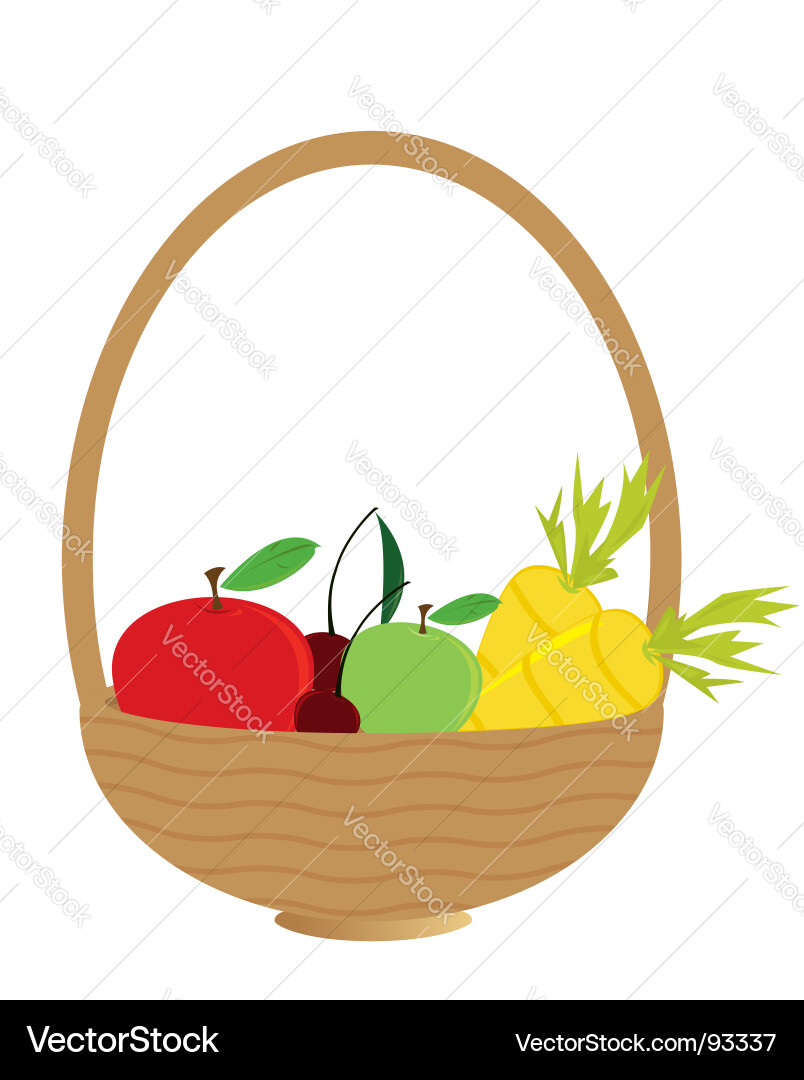 Fruit basket Royalty Free Vector Image - VectorStock