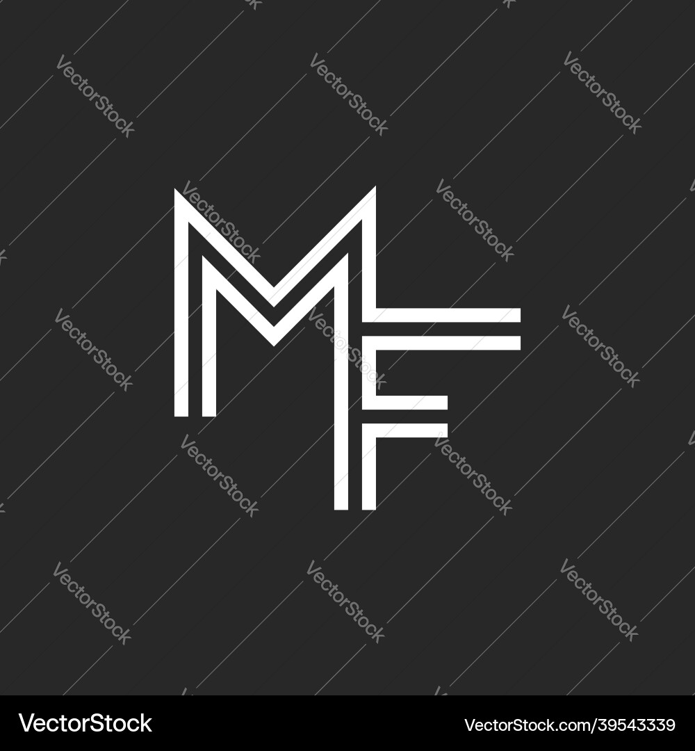 Logo mf or fm letters monogram linked two letters Vector Image