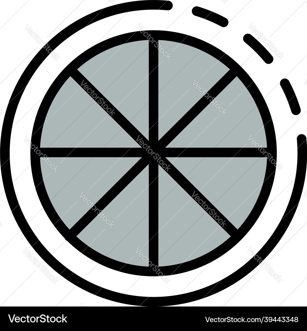 Half orange icon color outline Royalty Free Vector Image