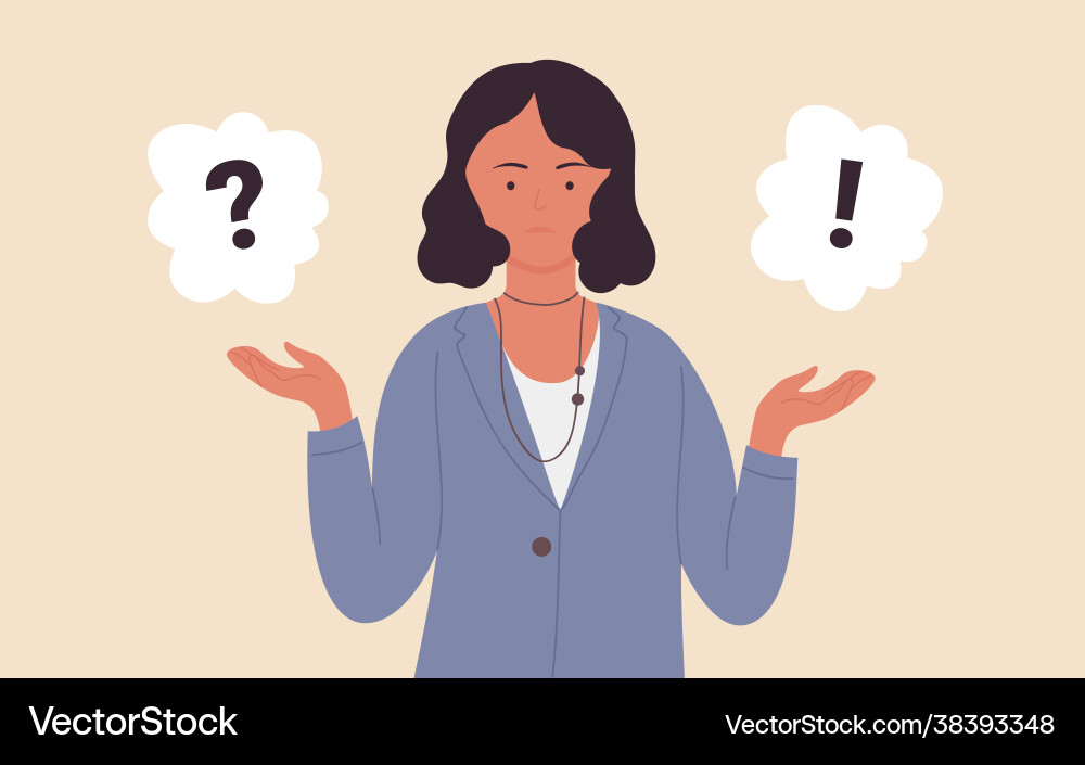 Question mark mind choice with young thinking Vector Image
