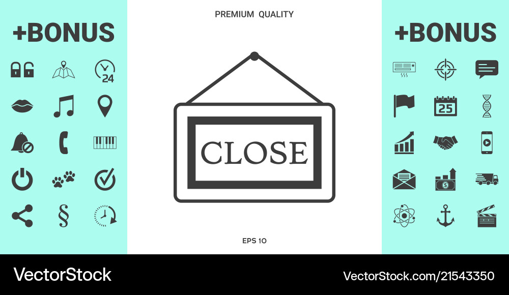Information plate with close sign board hanging Vector Image