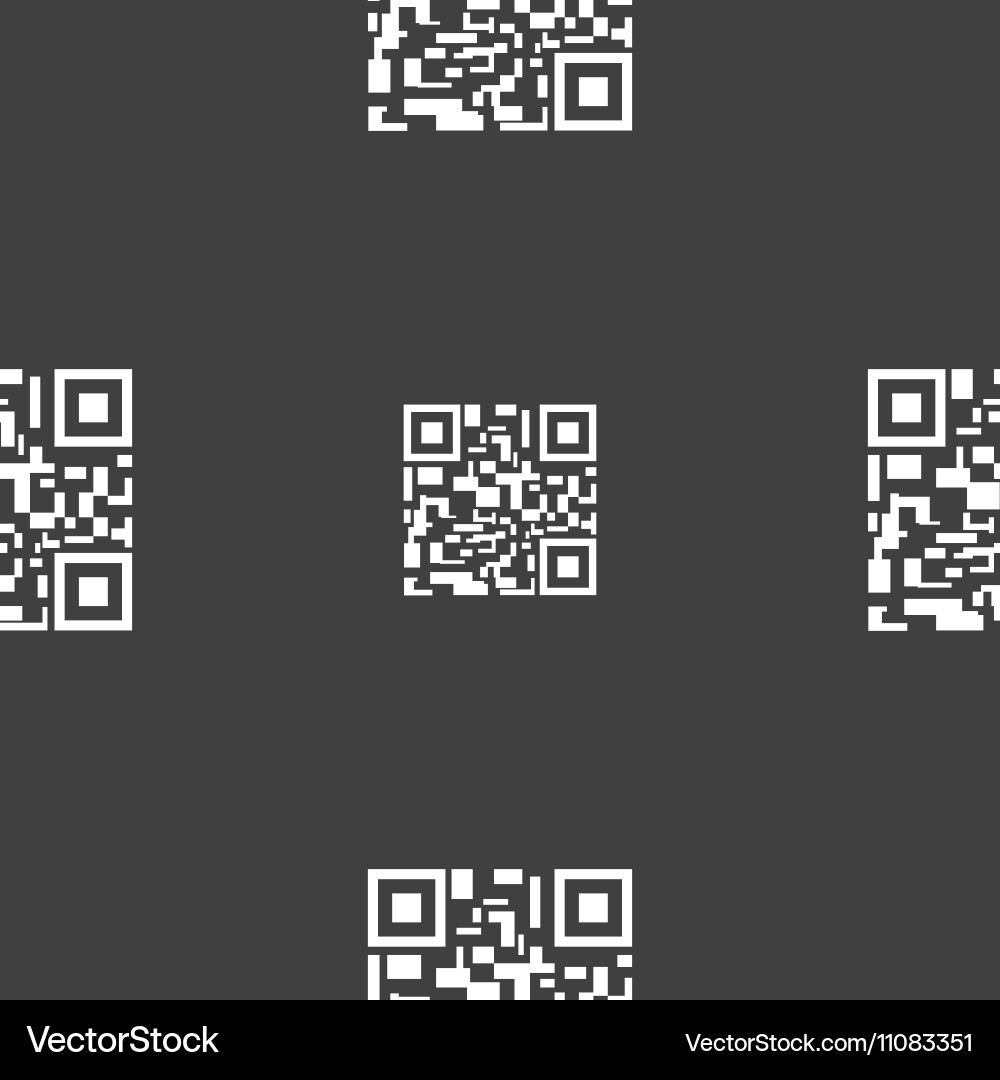Barcode icon sign seamless pattern on a gray Vector Image