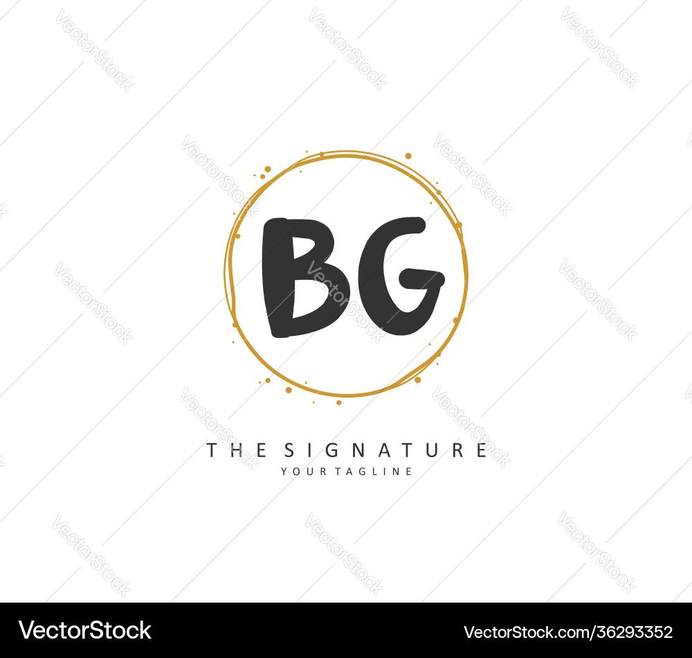 Bg initial letter handwriting and signature logo Vector Image