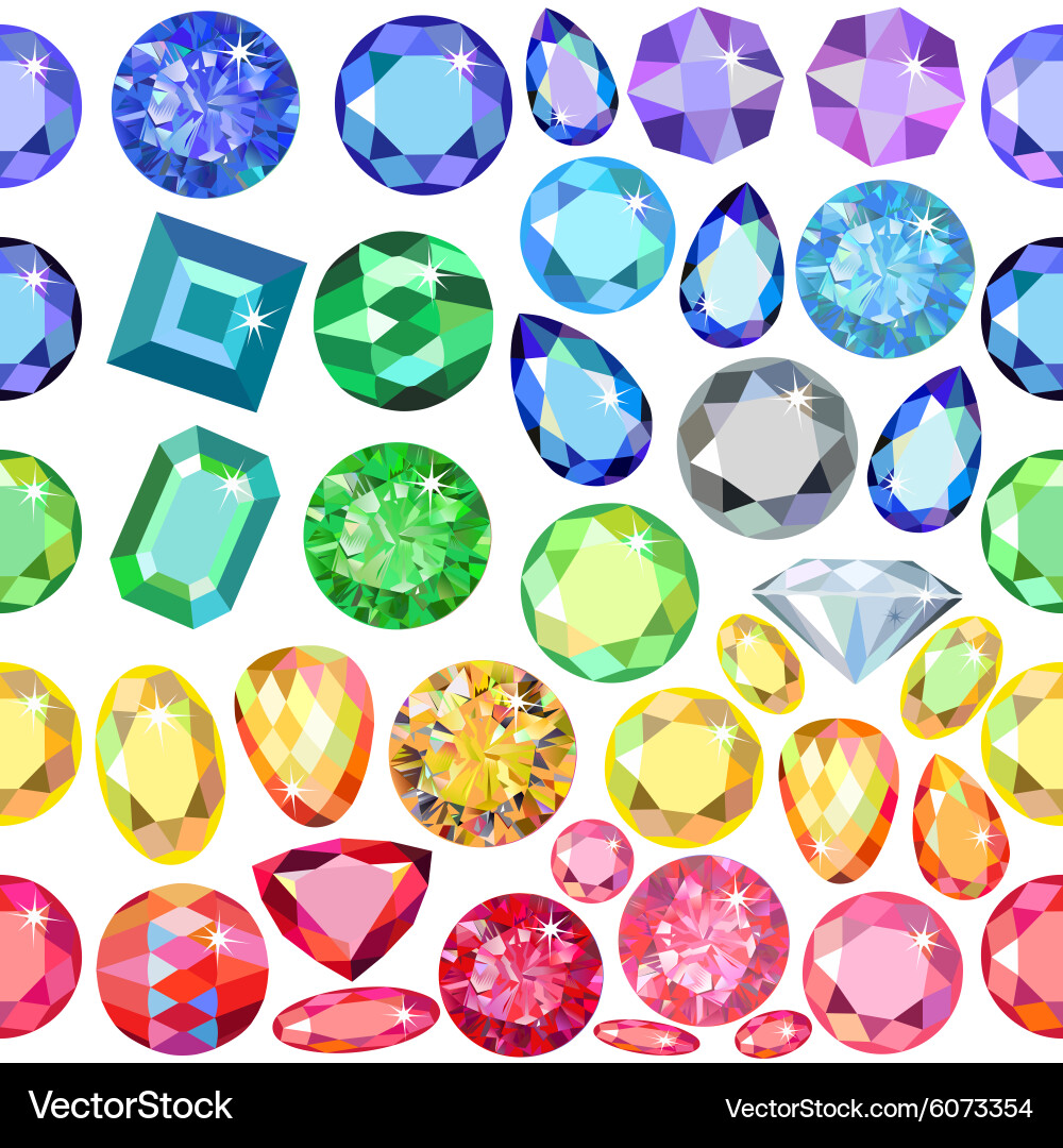 Seamless scattered gems rhinestones Royalty Free Vector
