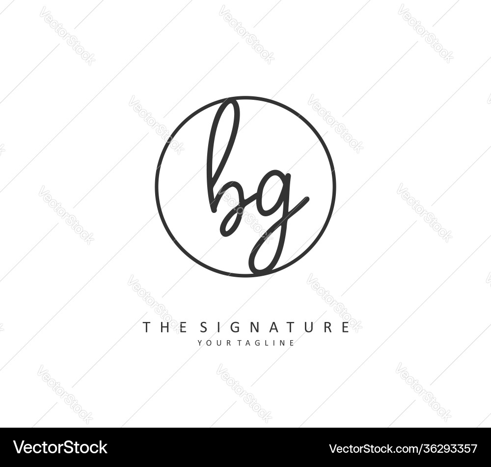 Bg initial letter handwriting and signature logo Vector Image