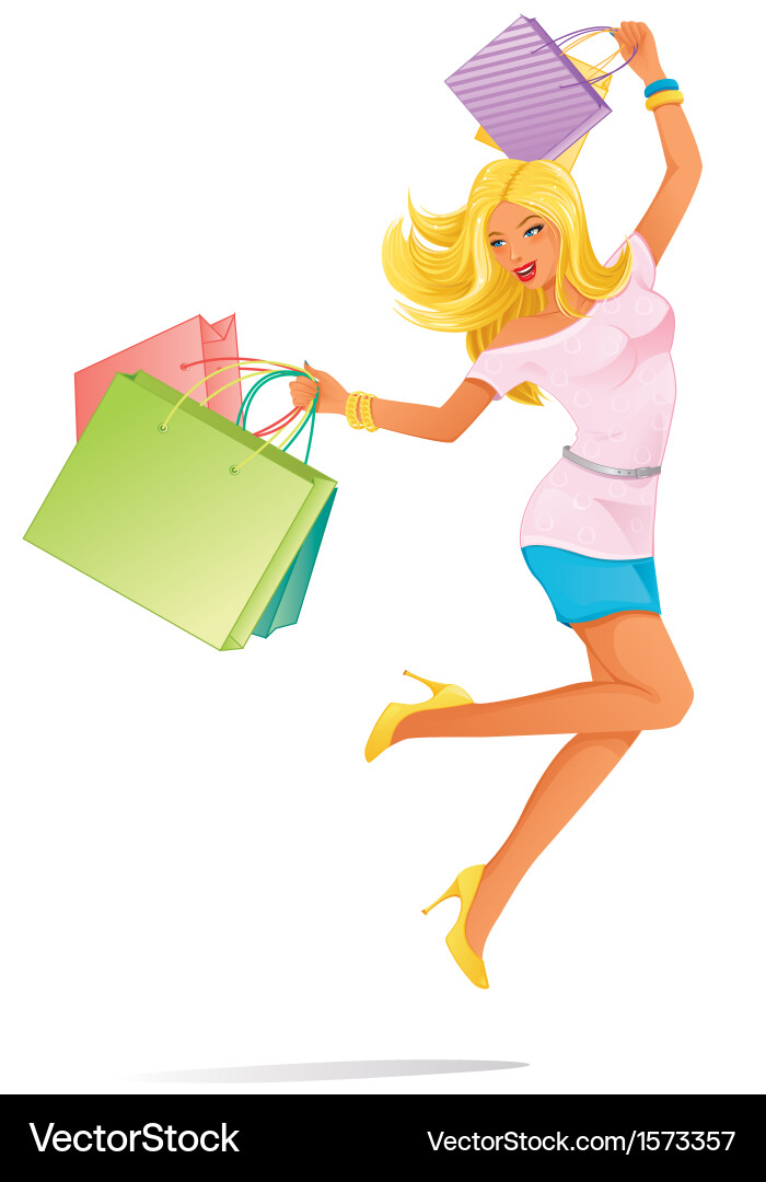 Woman shopping Royalty Free Vector Image - VectorStock