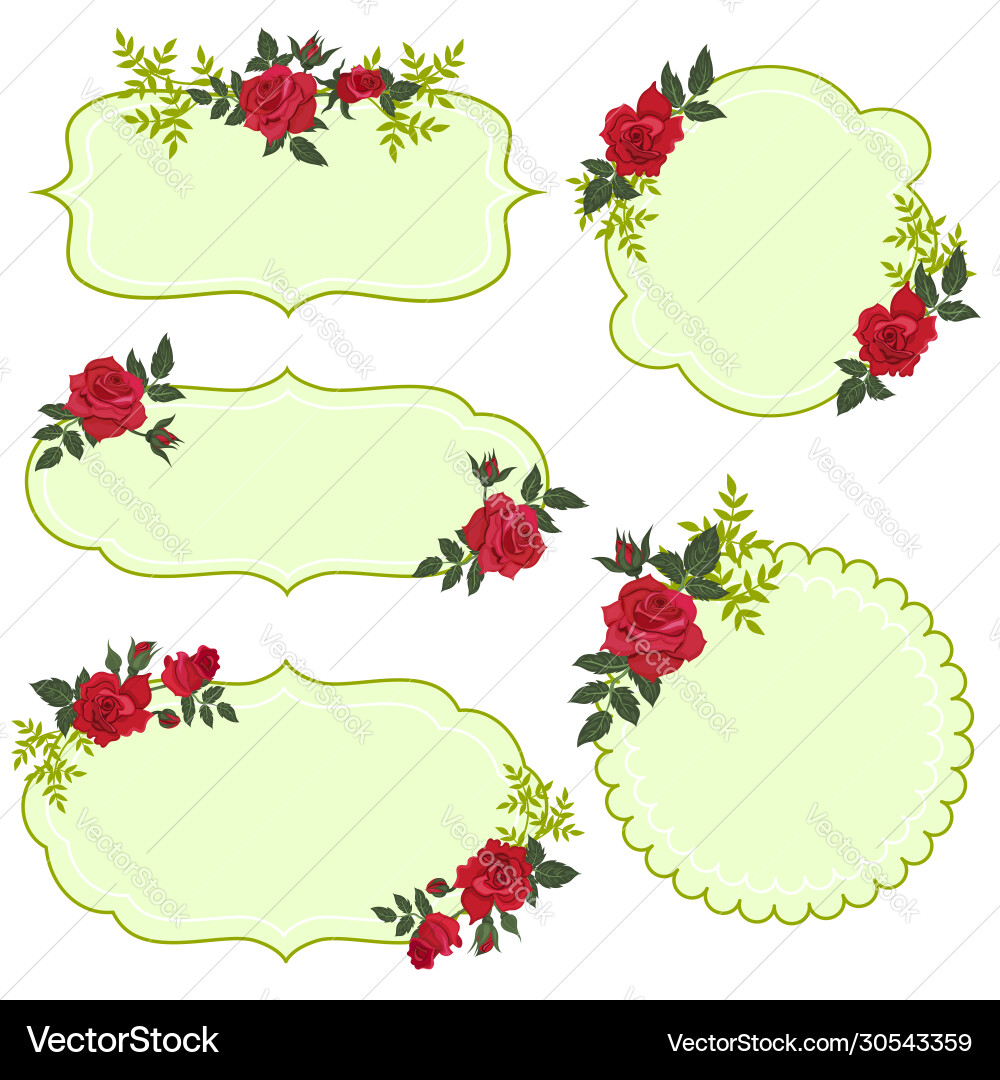 Set floral labels isolate on white background Vector Image