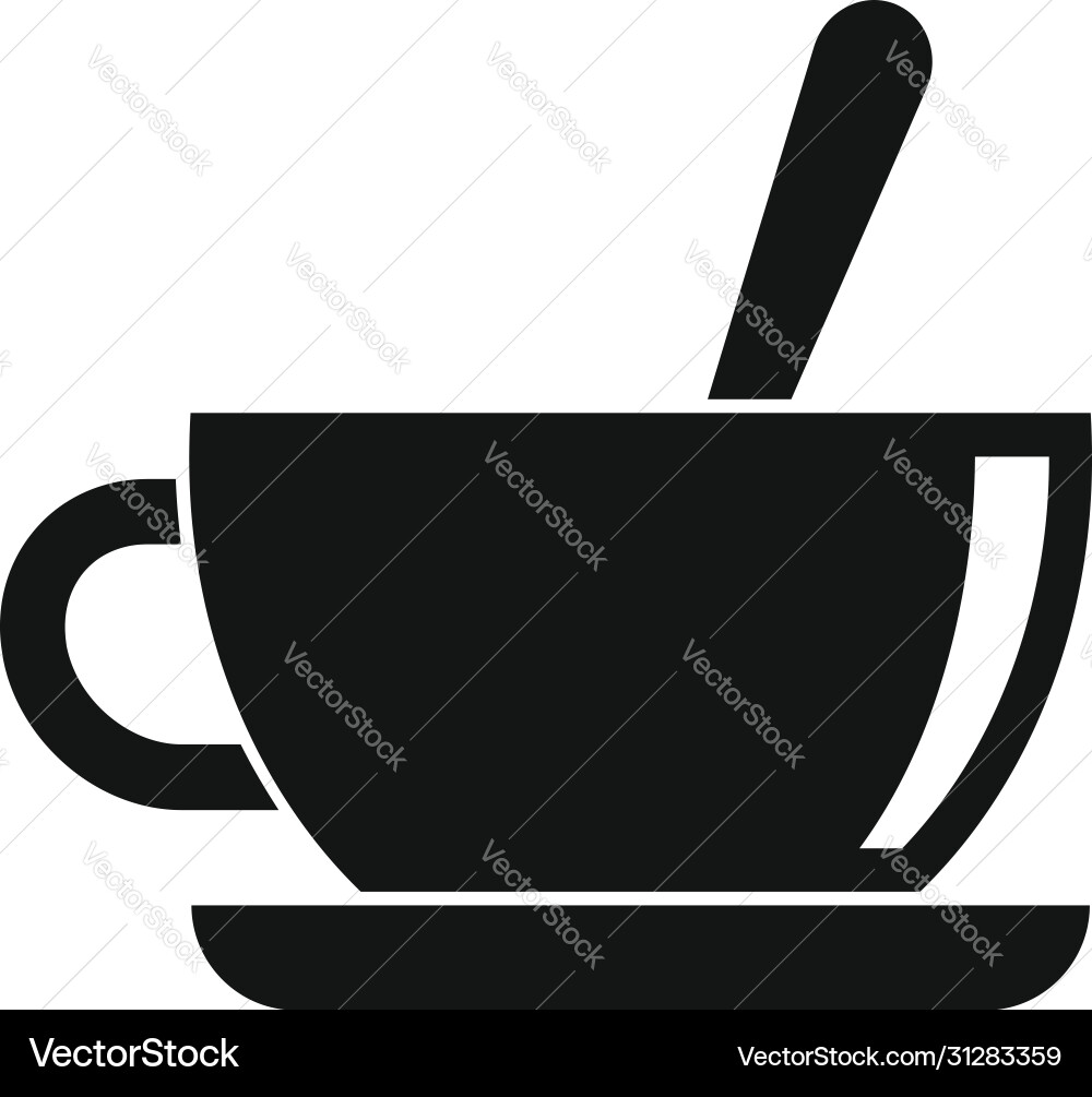 Sugar in tea cup icon simple style Royalty Free Vector Image