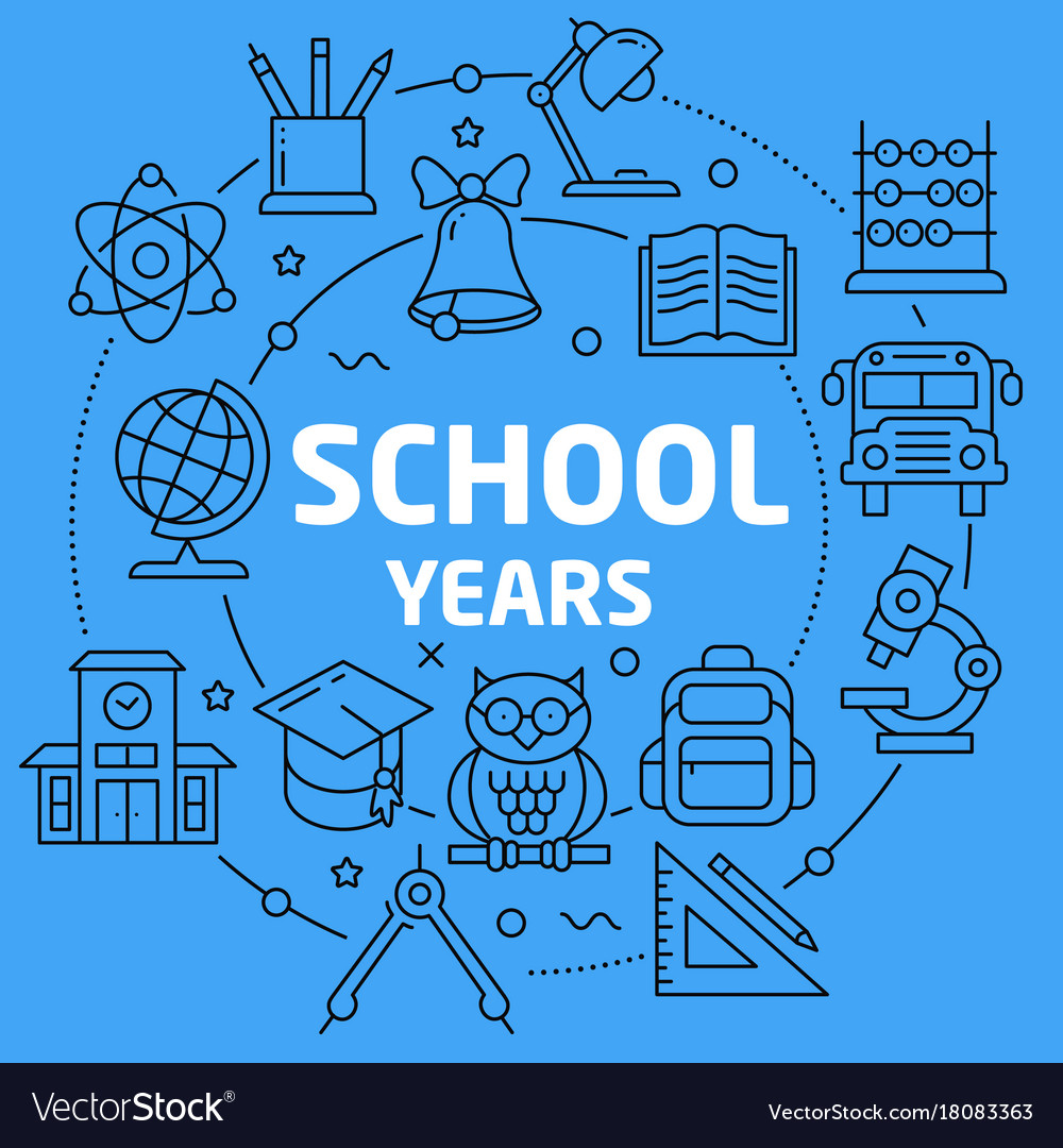 Linear school ayers Royalty Free Vector Image - VectorStock