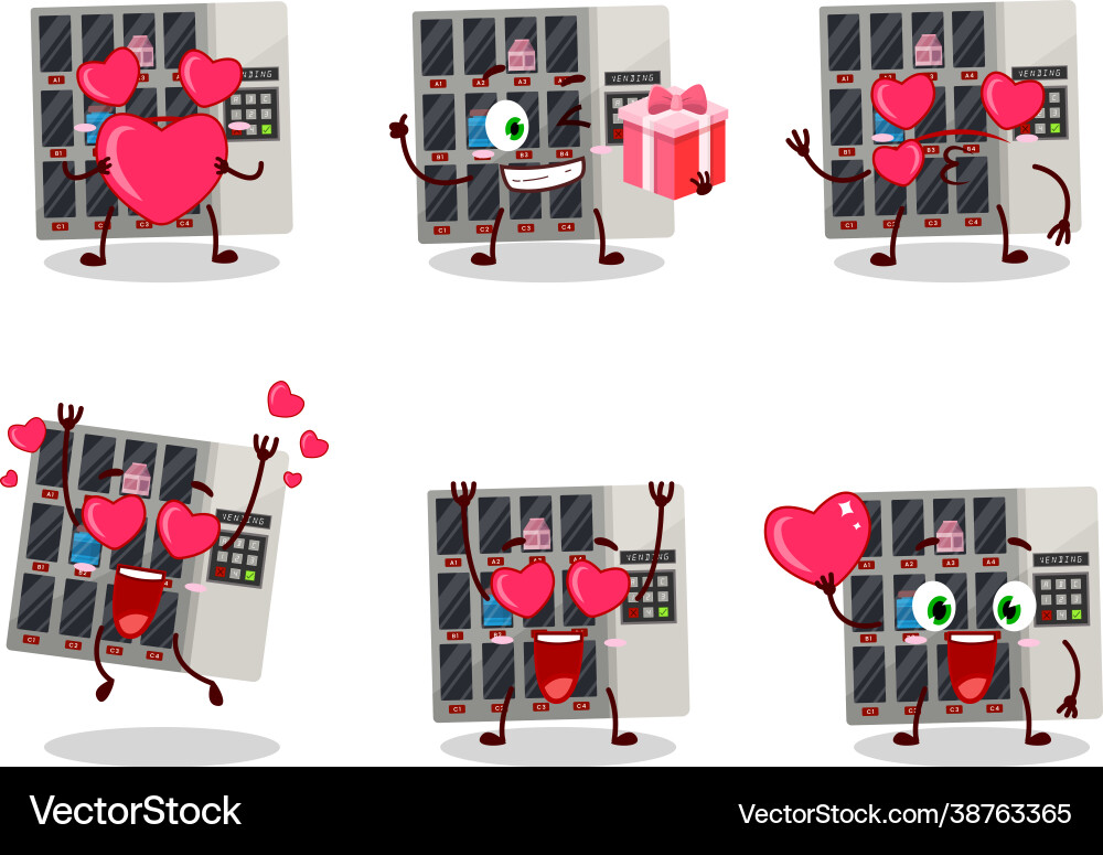 Among us vending machine cartoon character Vector Image