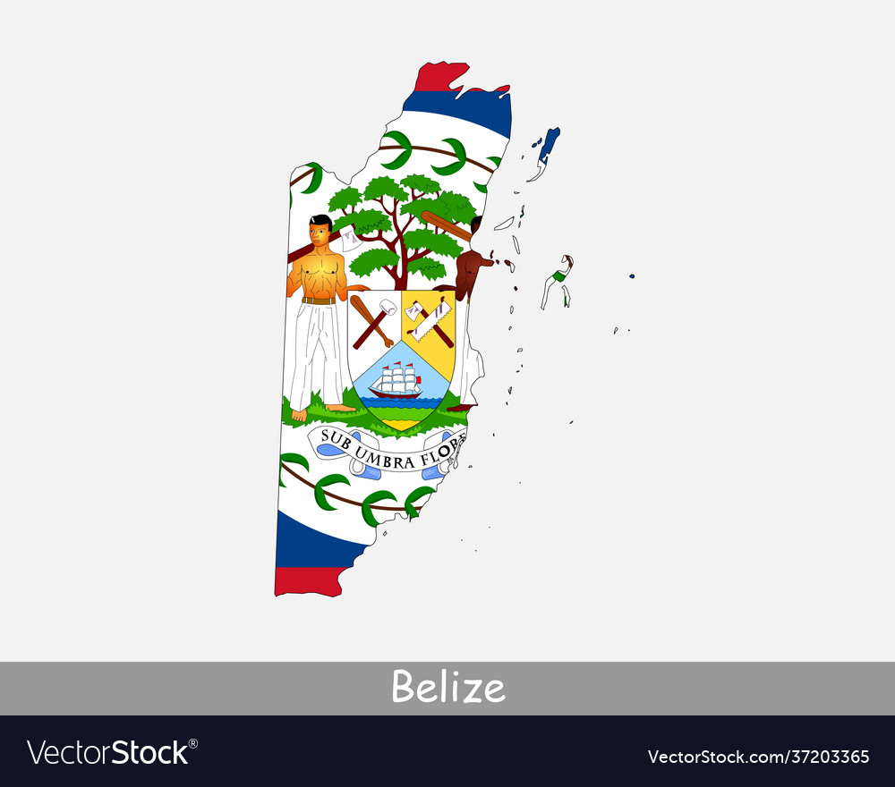 Belize map flag Royalty Free Vector Image - VectorStock