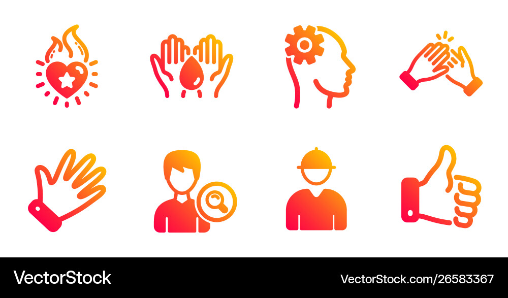 Engineer engineering and search people icons set Vector Image