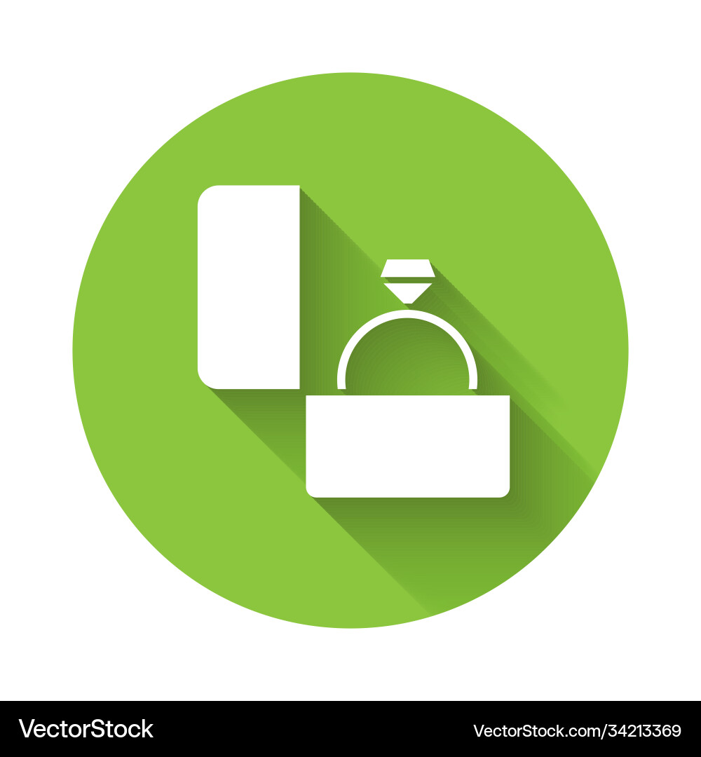 White diamond engagement ring icon isolated Vector Image